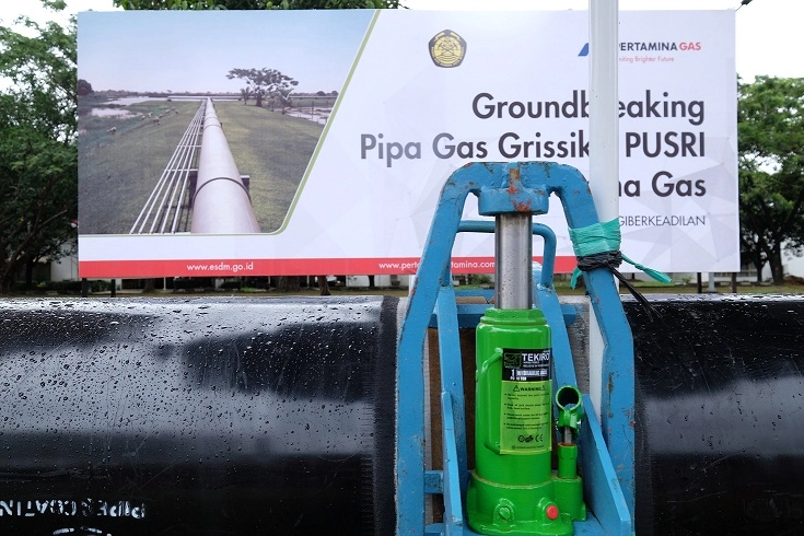 Wamen Arcandra Tahar Resmikan Dimulainya Proyek Pipa Gas Grissik-PUSRI ...